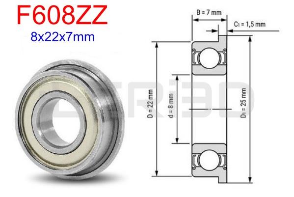 F608ZZ Flanşlı Rulman - ileri3d